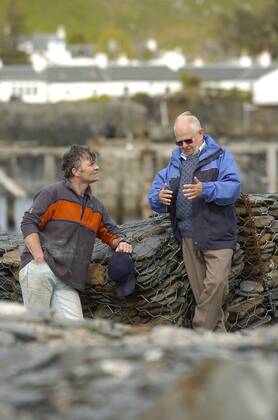 EASDALE ISLAND BRIDGE ROW..PICTURED HERE IS MIKE McKENZIE AND BARRY ...