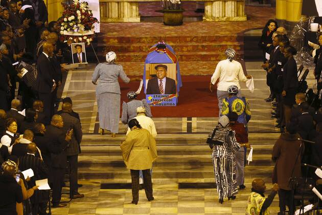 Illustration with women singing at a funeral ceremony in Brussels ...