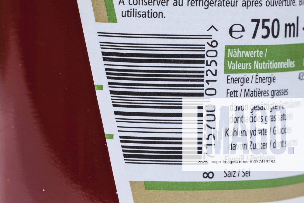Barcode auf Heinz Tomaten Ketchup Flasche Barcode auf Heinz Tomaten Ketchup