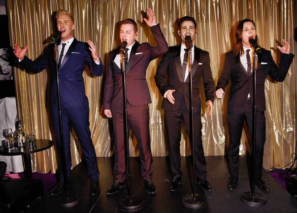 Collabro Album Launch Party London, UK. Collabro - Jamie Lambert, Matt ...