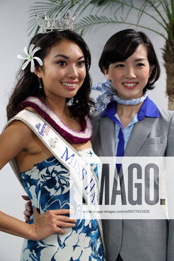 Tokyo, Japan - Miss Hawaii Allison Chu smiles with All Nippon Airways ...