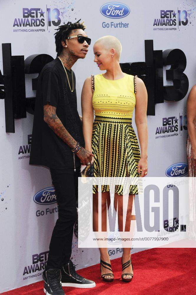 Rapper Wiz Khalifa and Amber Rose attends the Ford Red Carpet at the ...