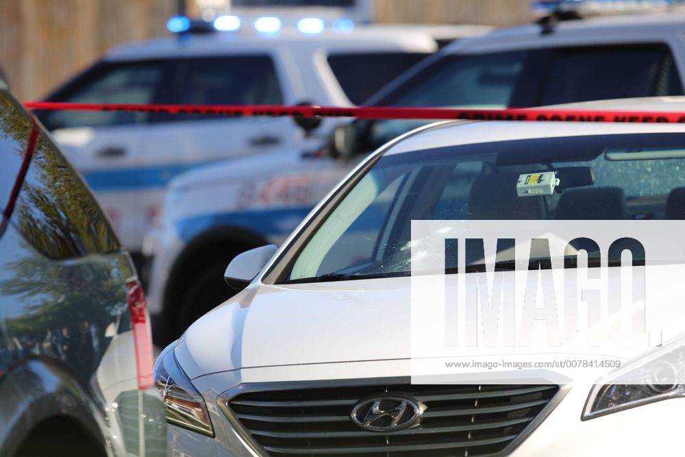 Chicago, USA - A car riddled with bullets sits at the scene where one ...