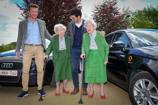 Twins Jeanne and Marcella Schollaert, Bolides founder Bart Lizen and Leuven s alderman Mohamed