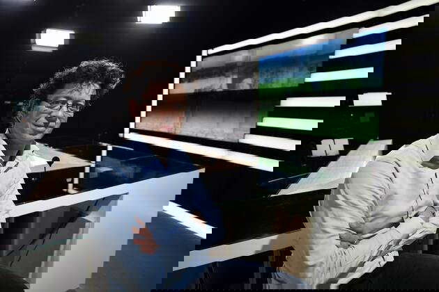 TV Lux editor in chief Christophe Thiry poses for the photographer at ...