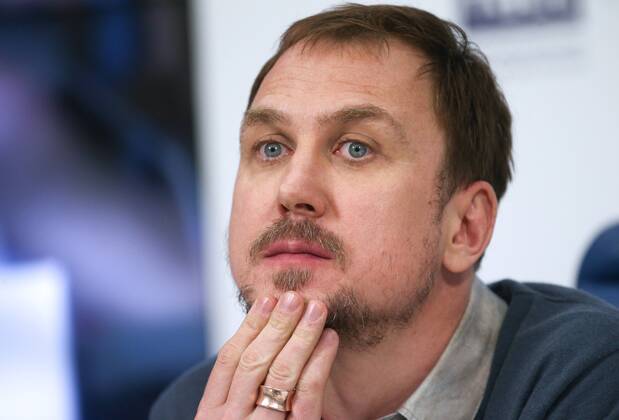 MOSCOW, RUSSIA - : German actor Lars Eidinger who portrays Nicholas II ...