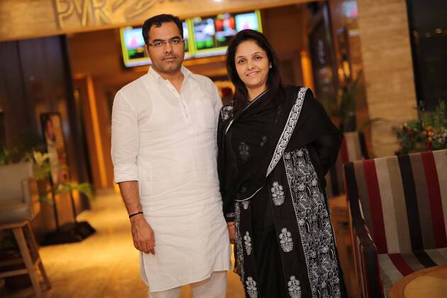 NEW DELHI, INDIA - JULY 24: BJP MP Parvesh Verma with Swati Singh Verma during the special