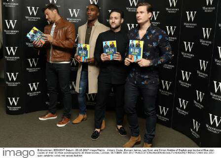 Antony Costa, Duncan James, Lee Ryan and Simon Webbe of English pop ...