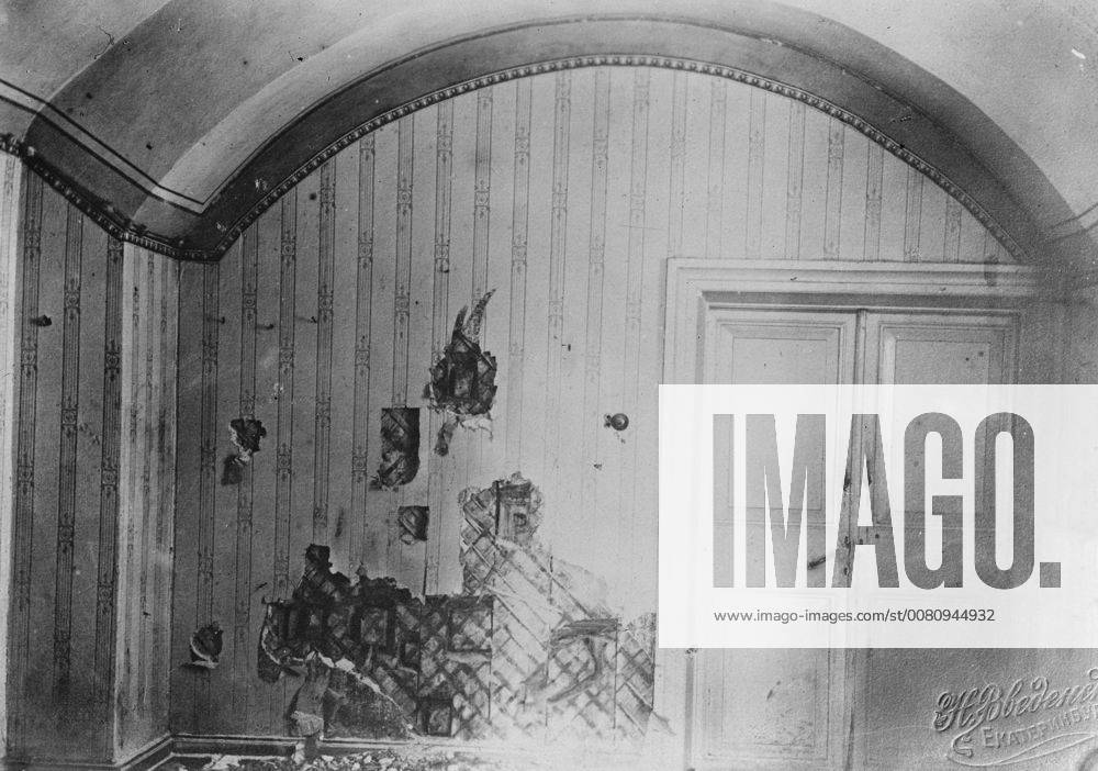Shot marks on the wall of the room in which the czar and his family ...