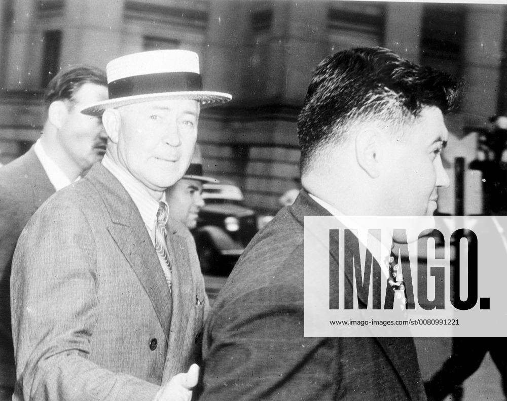 James J Hines (left), New York Tammany leader, photographed with his ...