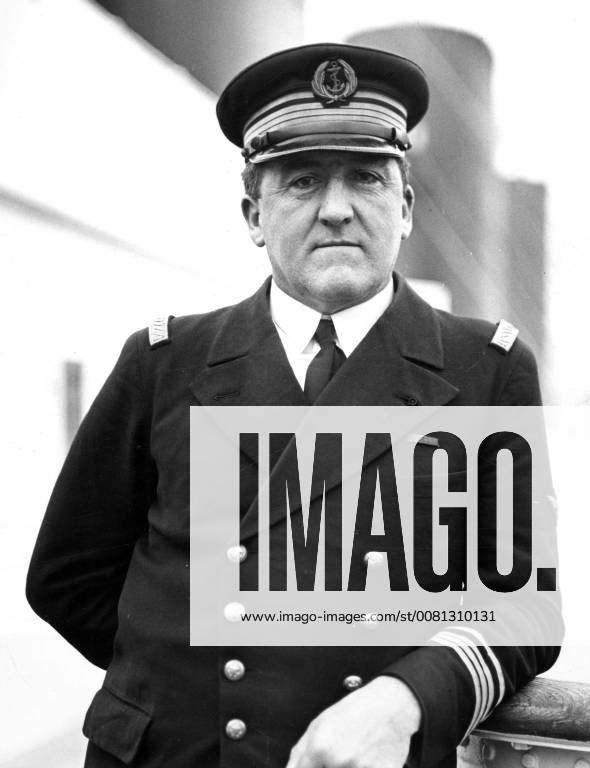 Captain Rene Pugnet, aboard the SS Ile De France, which he commanded ...