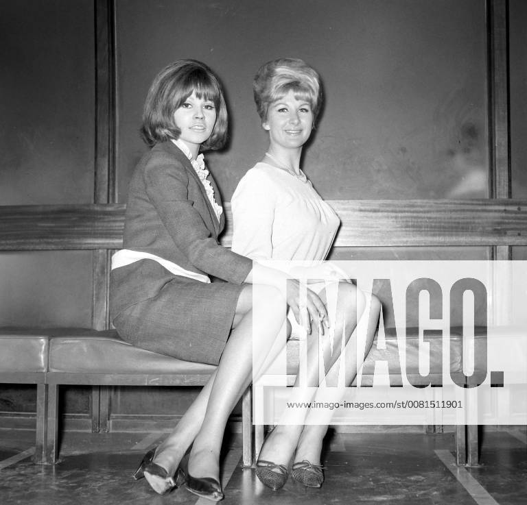 CARON GARDNER AND BARBARA RAY AT LONDON AIRPORT ; 28 APRIL