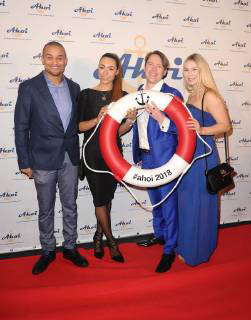 Ronja Hilbig with friend Abeku Afful Ansgar Ellmer and Wencke ...