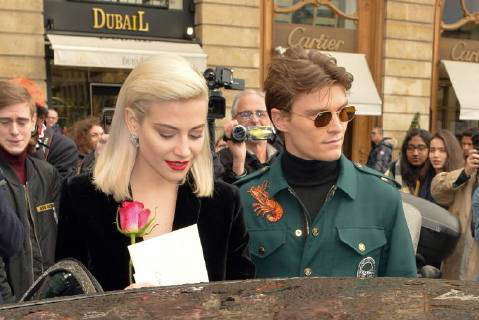 Pixie Lott and Fiance Oliver Cheshire are pictured as they attend the ...