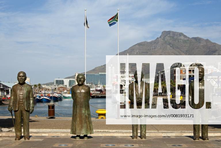 Life-size statues of Nobel Peace Prize laureates Albert Lithuli ...