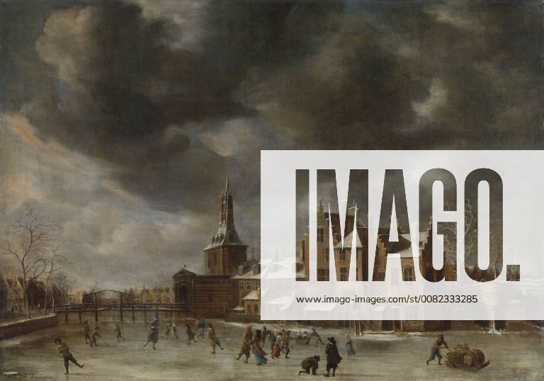 The Blauwpoort of Leiden in Winter, The Netherlands, Abraham ...