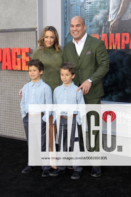 Amber Nichole Miller and Tito Ortiz with children Jesse Jameson Ortiz and Jette Ortiz at the world