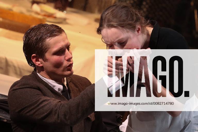 MOSCOW, RUSSIA - : Actors Yevgeny Sannikov as Heberle and Nadezhda ...