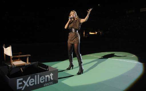 - MERKSEM, BELGIUM: Flemish singer Natalia performs in marge of the ...