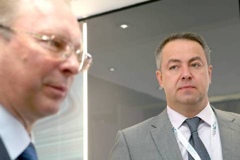 ANTALYA, TURKEY – : Ilyushin Finance CEO Alexander Rubtsov at the 2018 Eurasia Airshow at Antalya