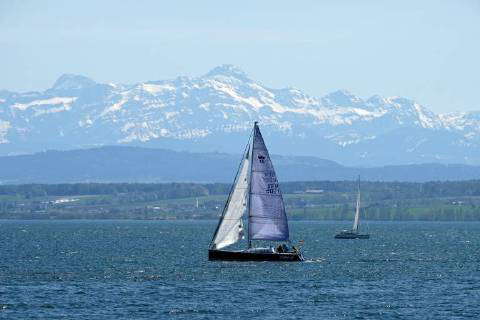 Lake Constance sailboat in front of the