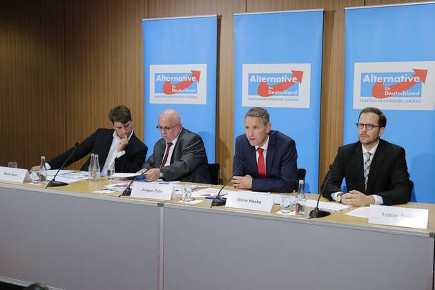 Rene Aust AfD Jürgen Pohl AfD Björn Höcke Group leader of the AfD in ...