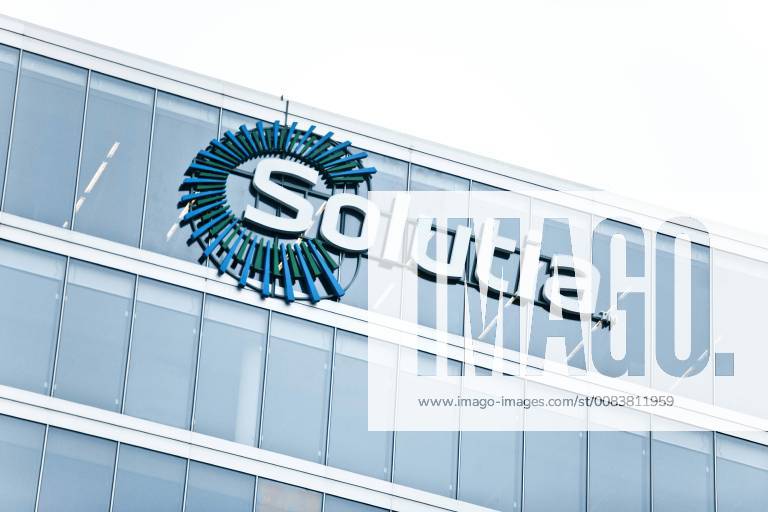 This illustration picture shows Solutia buiding with company logo on it ...