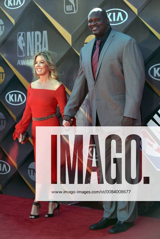 Shaquille O Neal and Laticia Rolle attend the 2018 NBA Awards at Barker ...