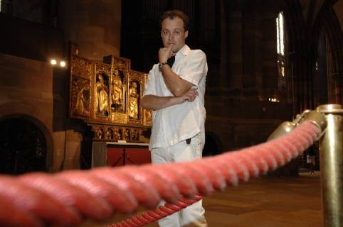 The former art thief Stephane Breitwieser in Strasbourg Cathedral on