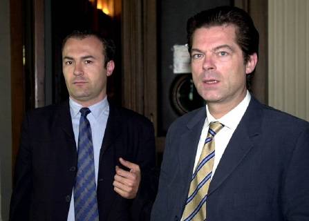 BRU81 - - BRUSSELS, BELGIUM: Lawyers Olivier Martins and Sven Mary pictured, 09 November 2005 at