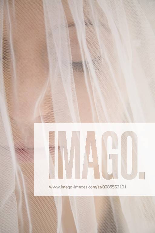 Close-up of a bride under a veil