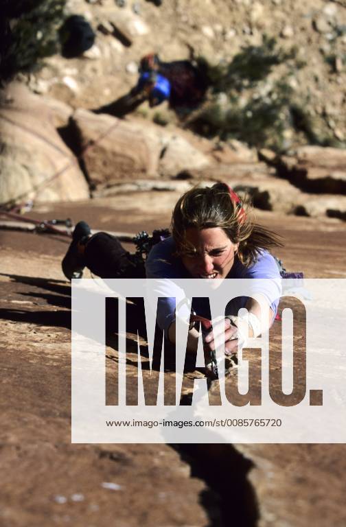 Jamie Blythe rock climbing on Way Rambo 5.12b Indian Creek Recreation ...
