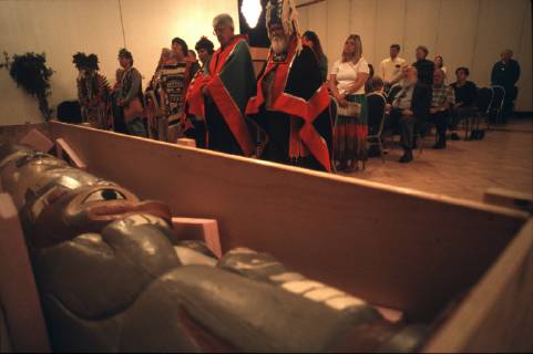 Members of the Tlingit nation of Angoon, Alaska, including Herman Davis ...