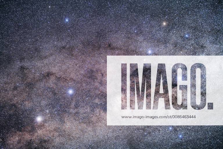 The Pointer Stars pointing to the stars of the Southern Cross, Crux, at ...