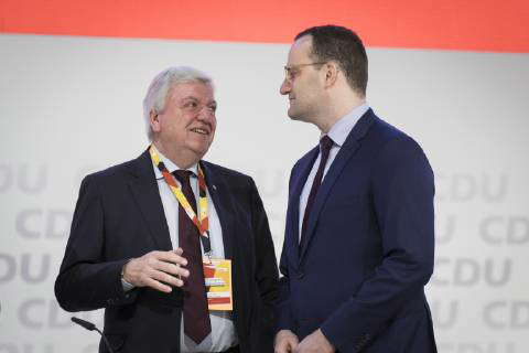 Jens Spahn R Federal Health Minister and candidate for CDU party chair ...