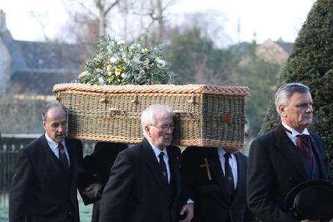 . 10 01 2019. Norton Sub Hamdon, United Kingdom. Mourners arriving at the funeral of Paddy Ashdown