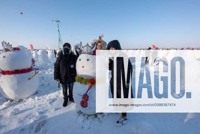 China: Snowmen 2019 in Harbin People make 2019 snowmen by Songhua Lake ...