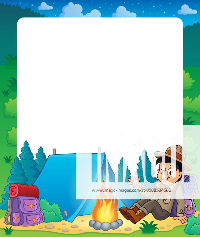 Summer frame with scout boy theme 1 - picture illustration. Y