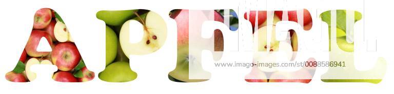 The word apple with apples