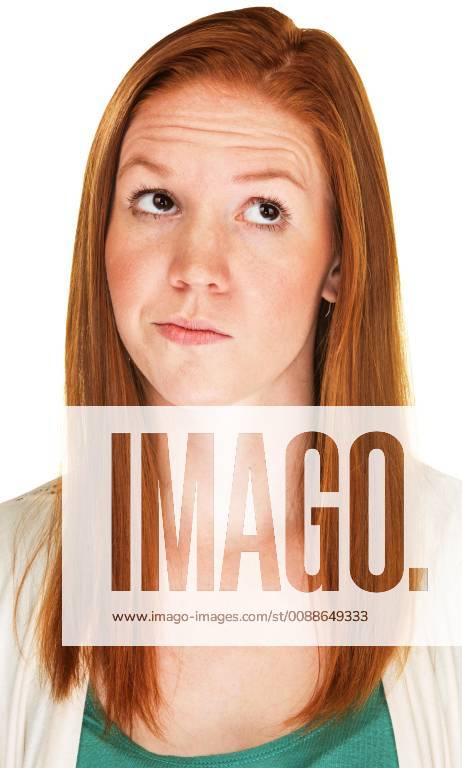 Skeptical Woman Looking Over model released Symbolfoto