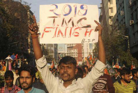 KOLKATA, INDIA - JANUARY 30: After yesterday s attack on BJP supporters and bus vandalism by TMC