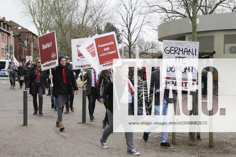 Germany: Right-wing protest in Landau Members of the party Die Partei ...