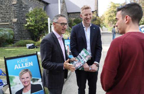 ELECTION19 RICHARD DI NATALE HTV CARDS, Greens leader Richard Di Natale ...