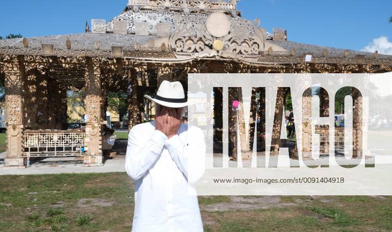 David Best designer and builder of the The Temple of Time, a 35 foot ...