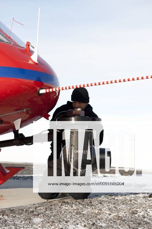 ANTARCTICA Aerial photography Cineflex camera attached to helicopter ...