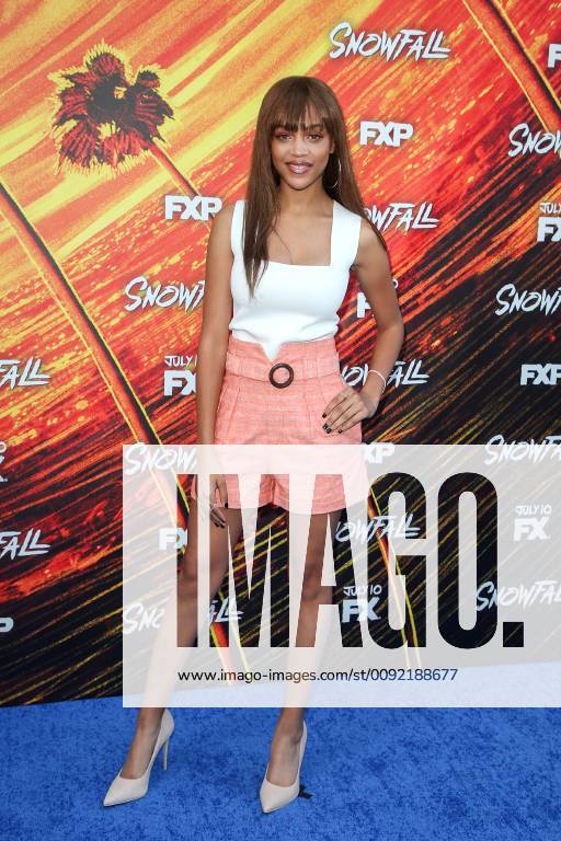 Reign Edwards at the photo shoot for the 3 season of the Snowfall FX ...