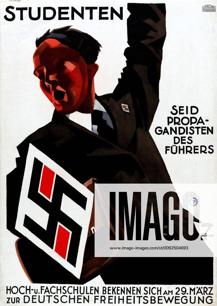 Nazi Propaganda poster Nazi Propaganda poster : A man, left arm raised ...