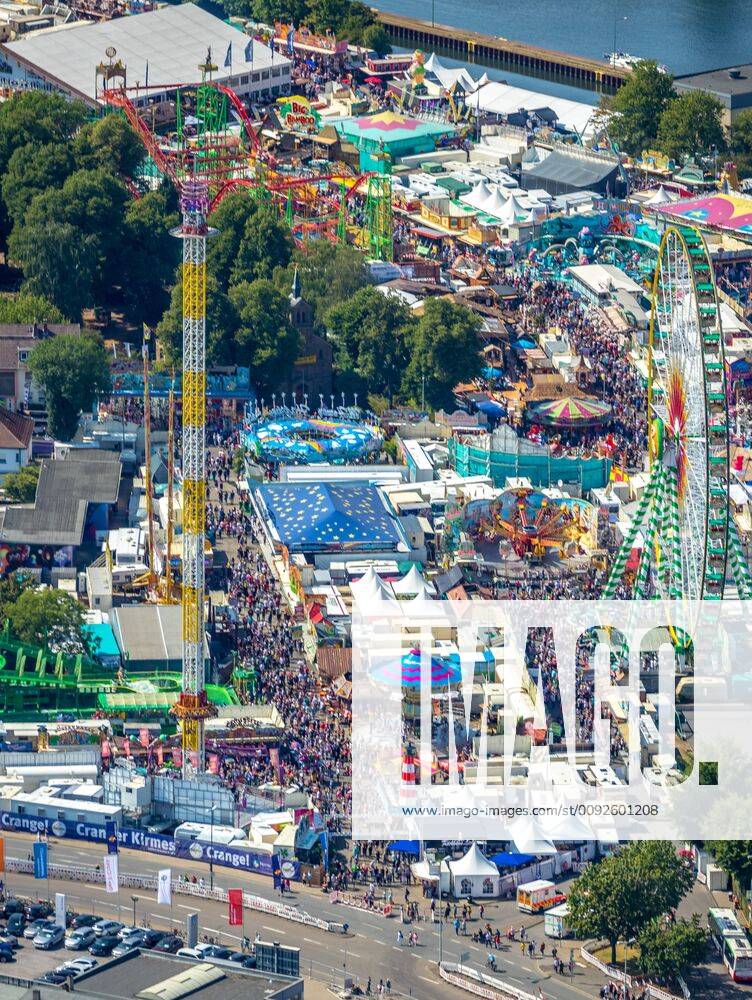 Aerial photo of the Cranger Kirmes 2019 in Herne, view from south with ...
