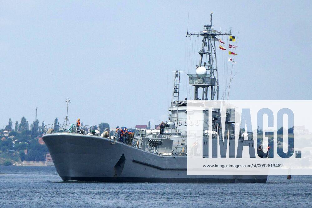 MYKOLAIV, UKRAINE - AUGUST 7, 2019: The Yuri Olefirenko mid-size ...