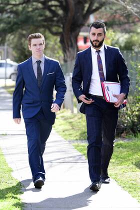 LUKE MUNDAY COURT, Luke Munday and his lawyer arrive for sentencing at ...